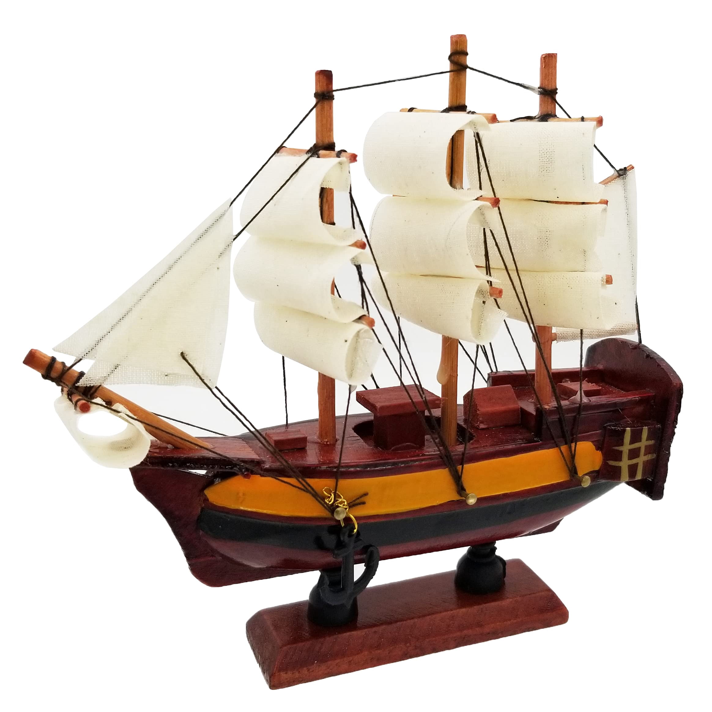 Nautical Pirate Ship Figurine -Pre Built Watercraft Genuine Handcrafted ...