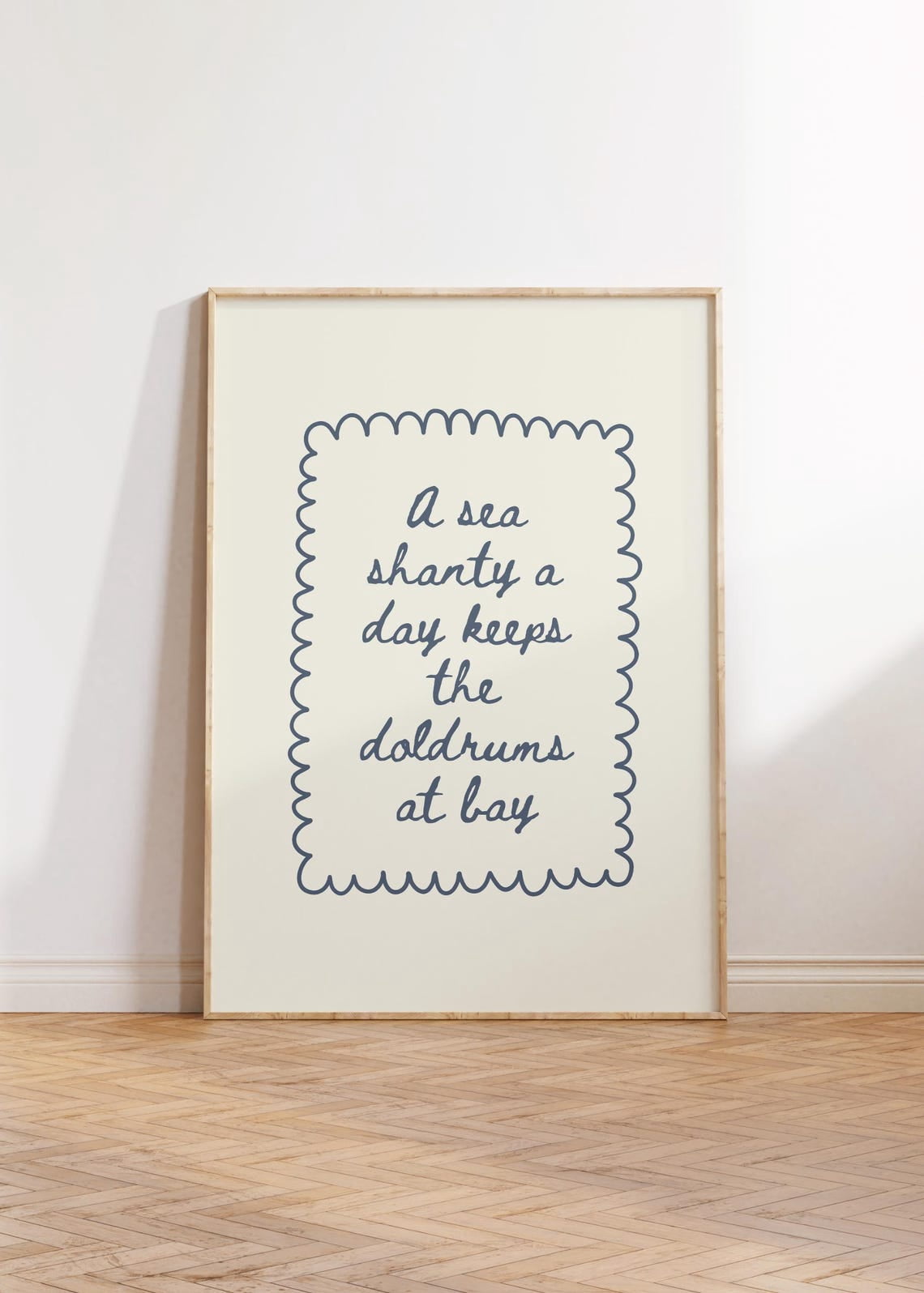Nautical Quote Print Blue Hand Written Poster Cute Sailor Print ...