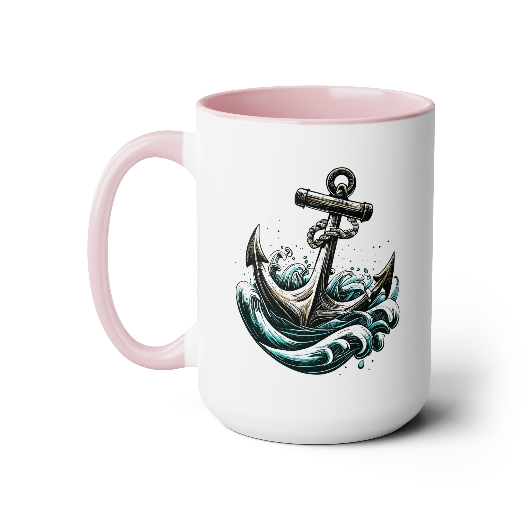 Nautical Retro Ship Anchor Two-Tone Coffee Mugs, 15oz - Walmart.com