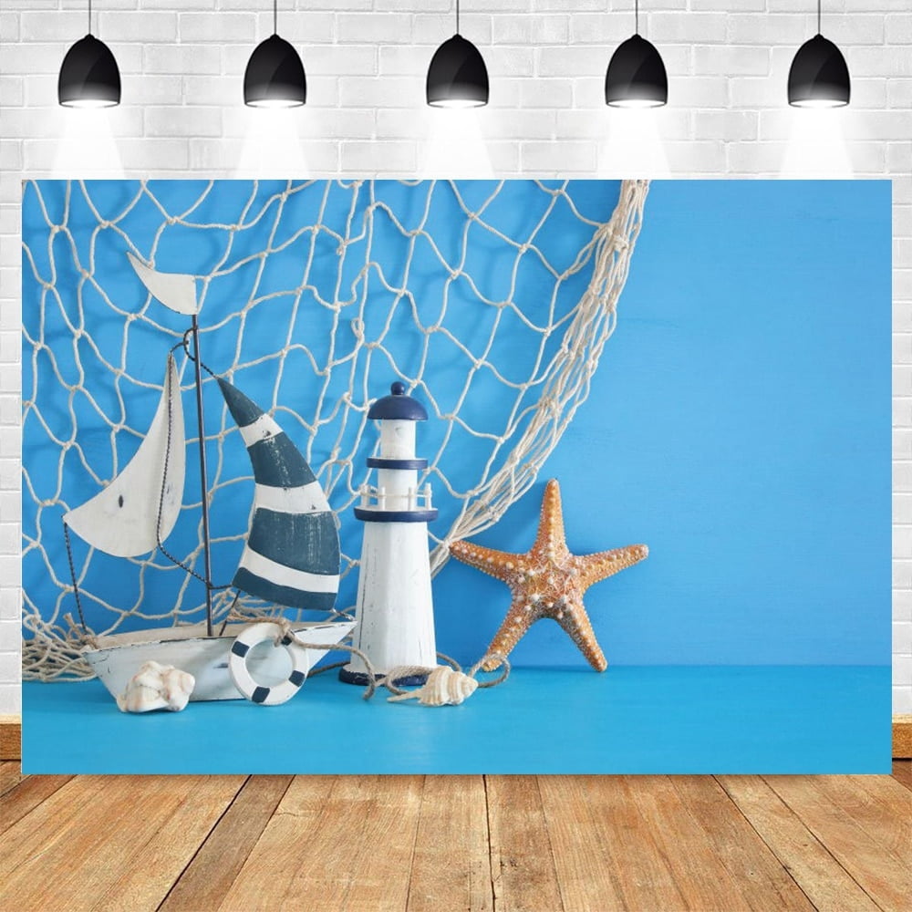 Nautical Rudder Starfish Sea Theme Baby Birthday Portrait Photography ...