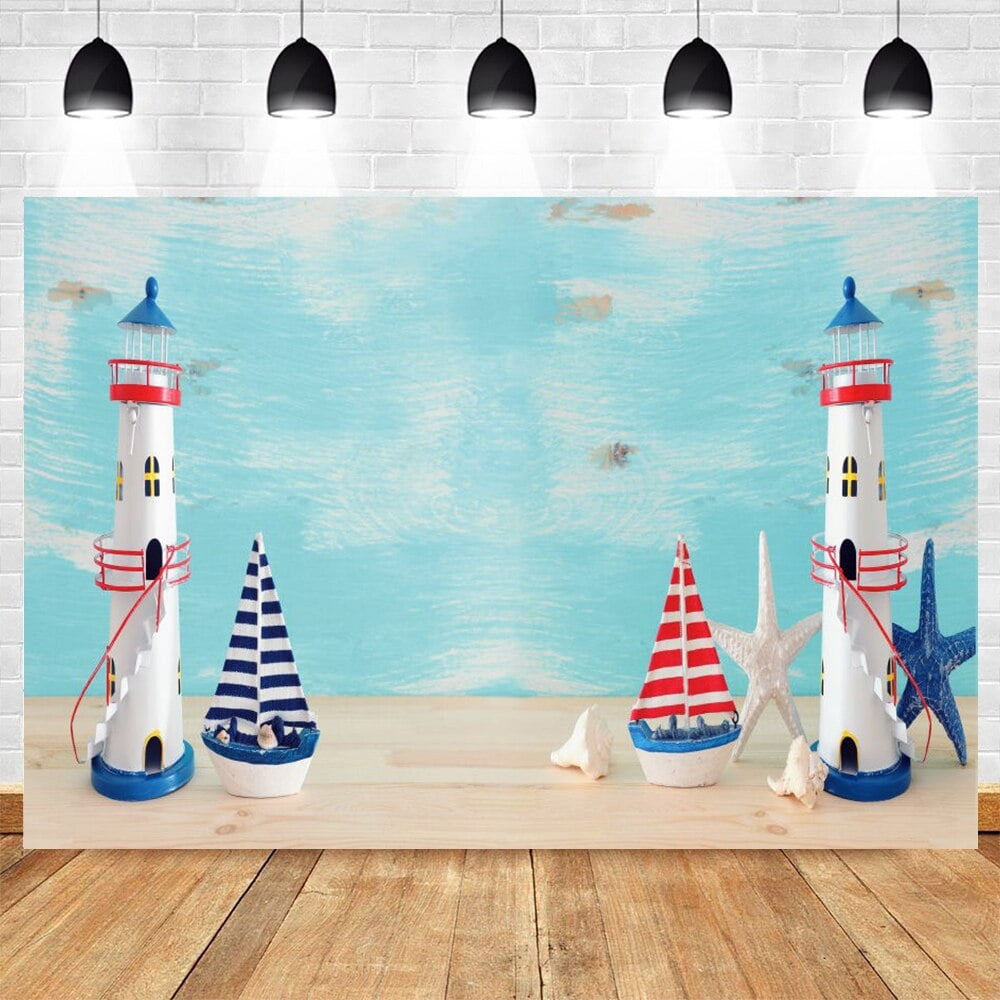 Nautical Rudder Starfish Sea Theme Baby Birthday Portrait Photography ...