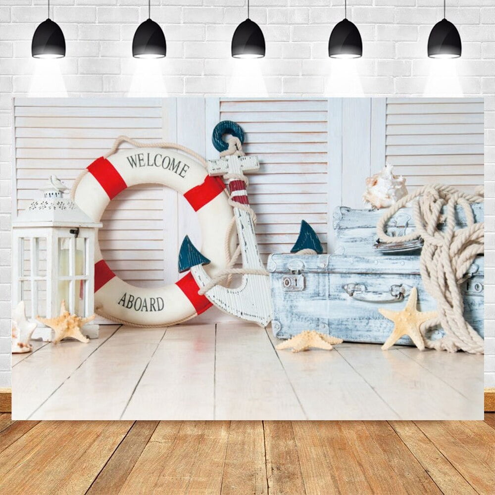 Nautical Rudder Starfish Sea Theme Baby Birthday Portrait Photography ...