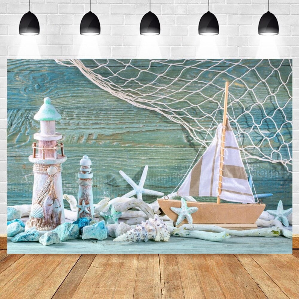 Nautical Rudder Starfish Sea Theme Baby Birthday Portrait Photography ...