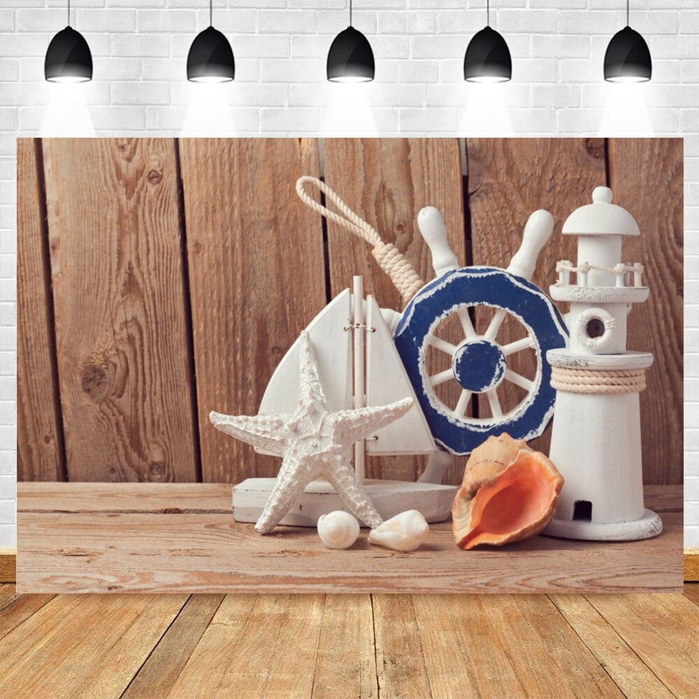 Nautical Rudder Starfish Sea Theme Baby Birthday Portrait Photography ...