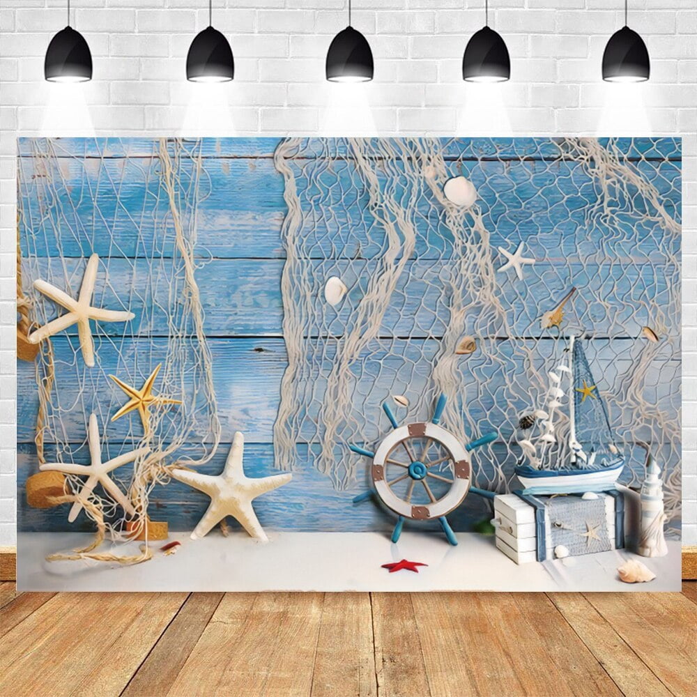 Nautical Rudder Starfish Sea Theme Baby Birthday Portrait Photography ...