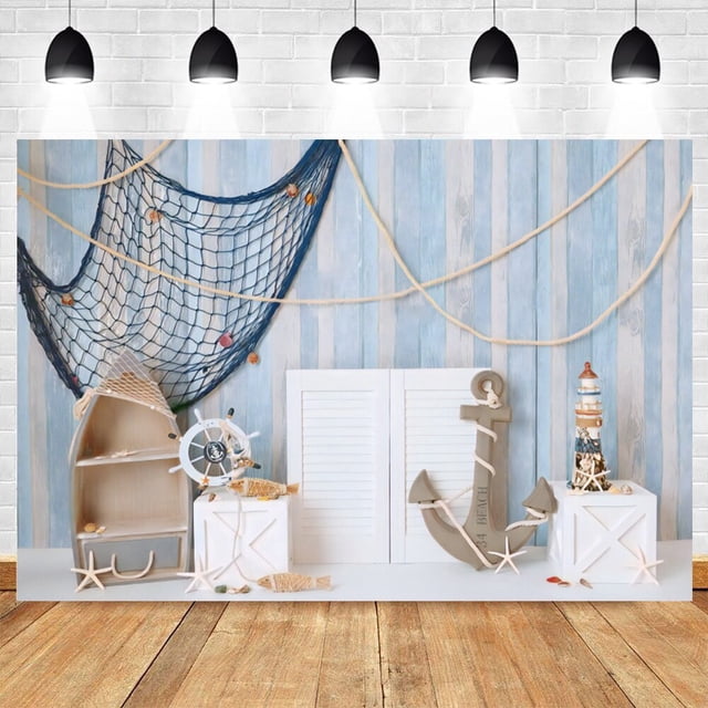 Nautical Rudder Starfish Sea Theme Baby Birthday Portrait Photography ...