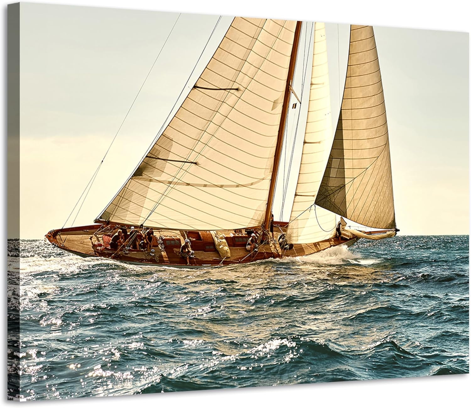 Nautical Sailing Picture Wall Art - Coastal Sailboat Canvas Ocean Ship ...