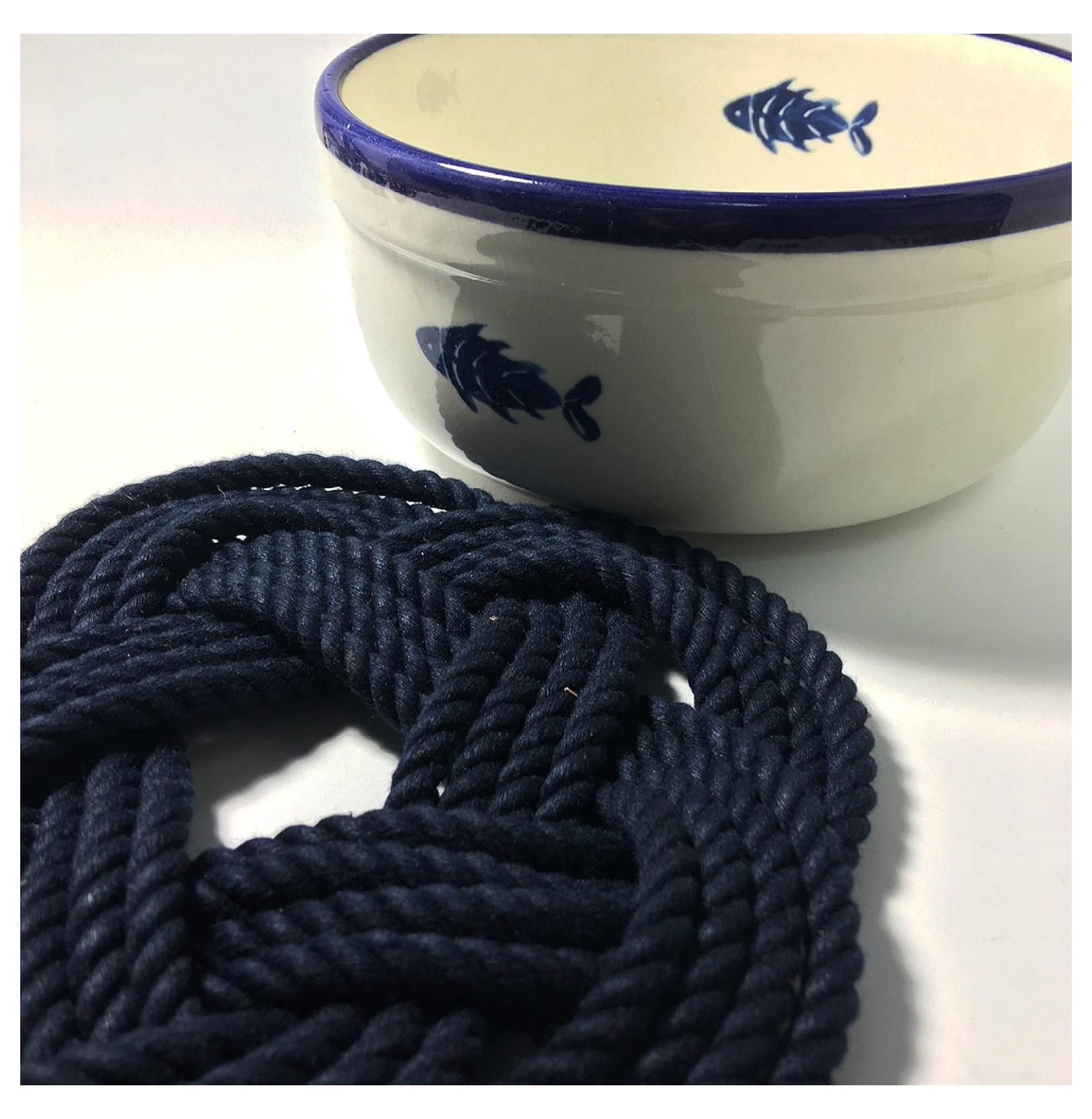 Nautical Sailor Knot Cotton Rope Trivet Navy Blue - Walmart.com