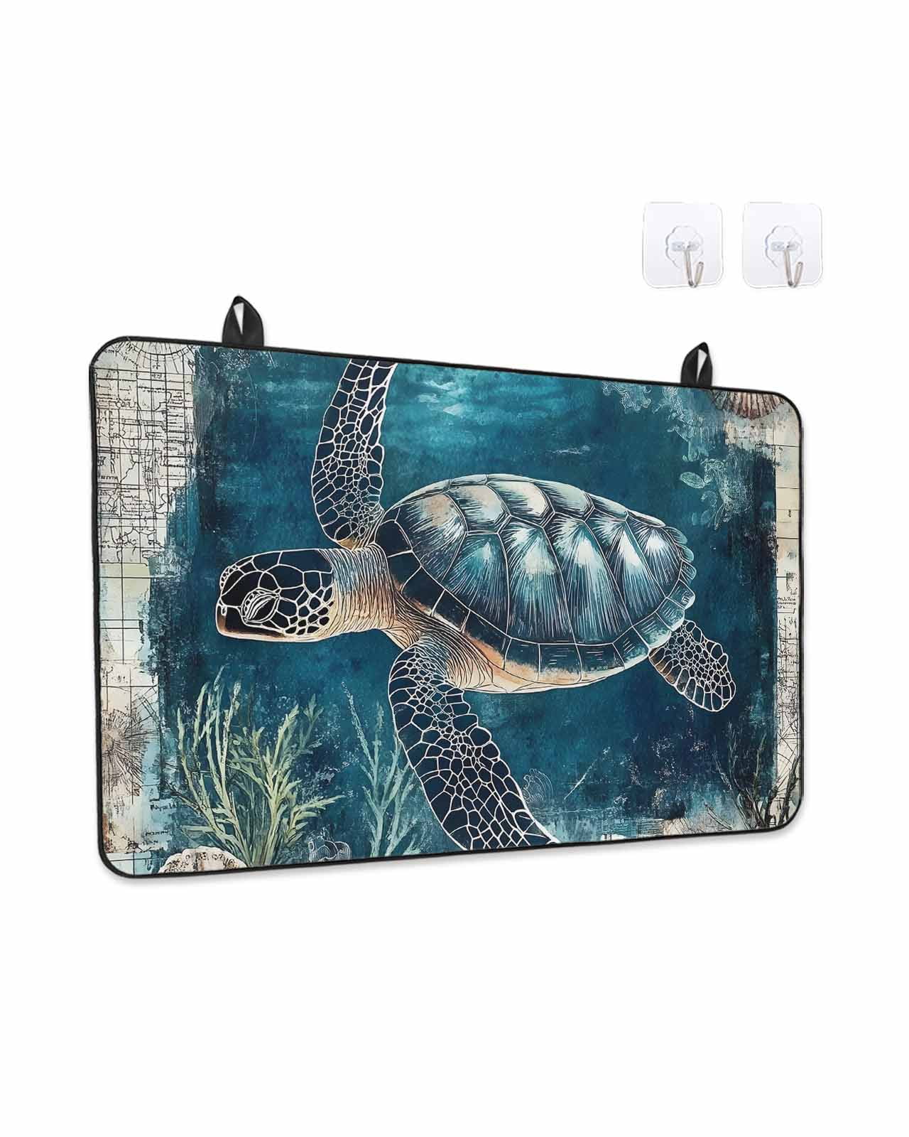 Nautical Sea Turtle Stove Top Covers for Electric Stove, Kitchen Glass ...