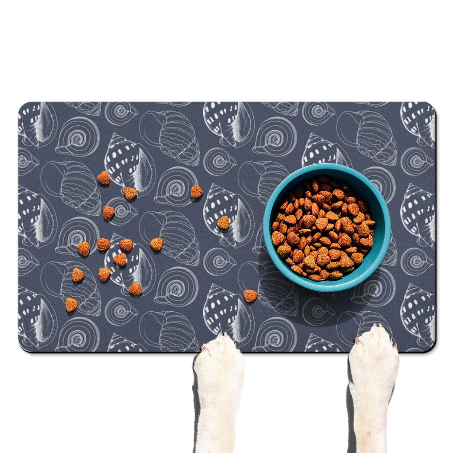 Nautical Seashell Dog Food Mat – Beach Tropical Starfish Marine Life ...