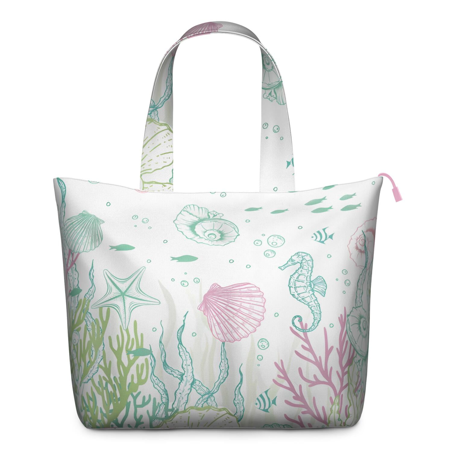 Nautical Seashell Weekender Bag - Spacious Travel Tote with Zipper ...