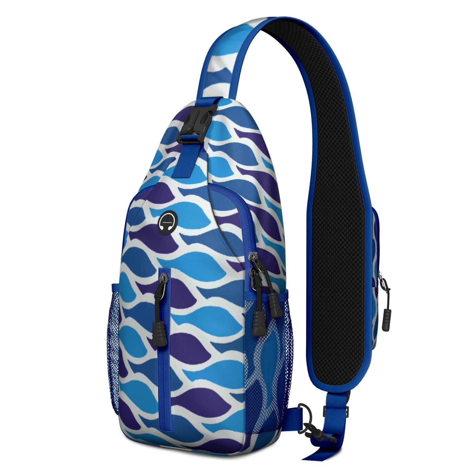 Nautical Seaside Sling Bag Featuring Tropical Fish, Marine Life, and ...