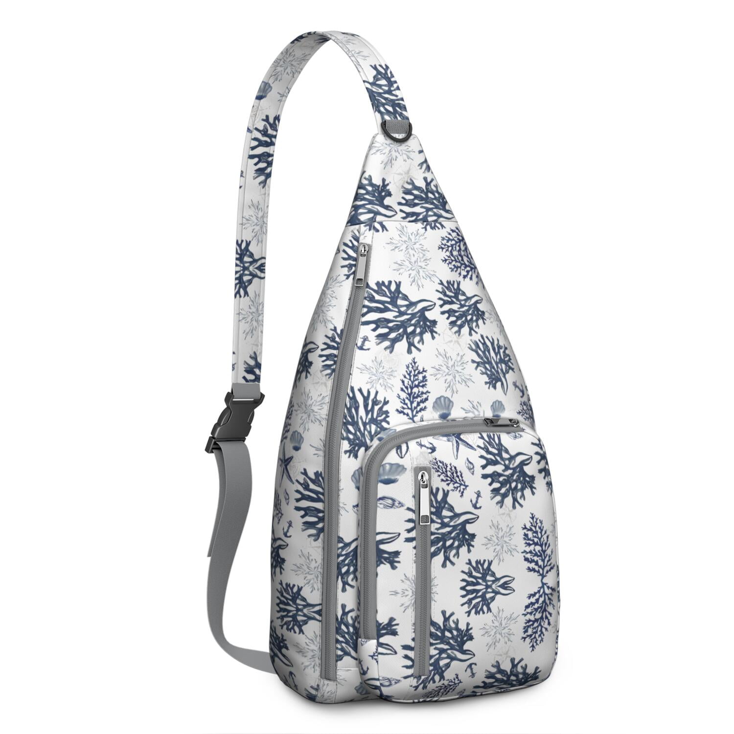 Nautical Shell Shoulder Bag - Tropical Marine Life Design with Coral ...