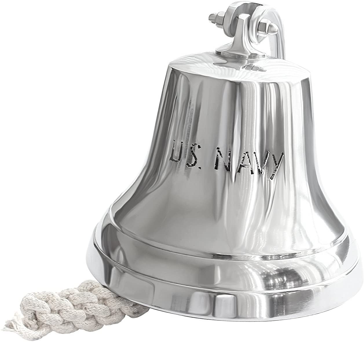 Nautical Ship Bell U.S. Navy Engraved Aluminum Silver - Home Decor and ...