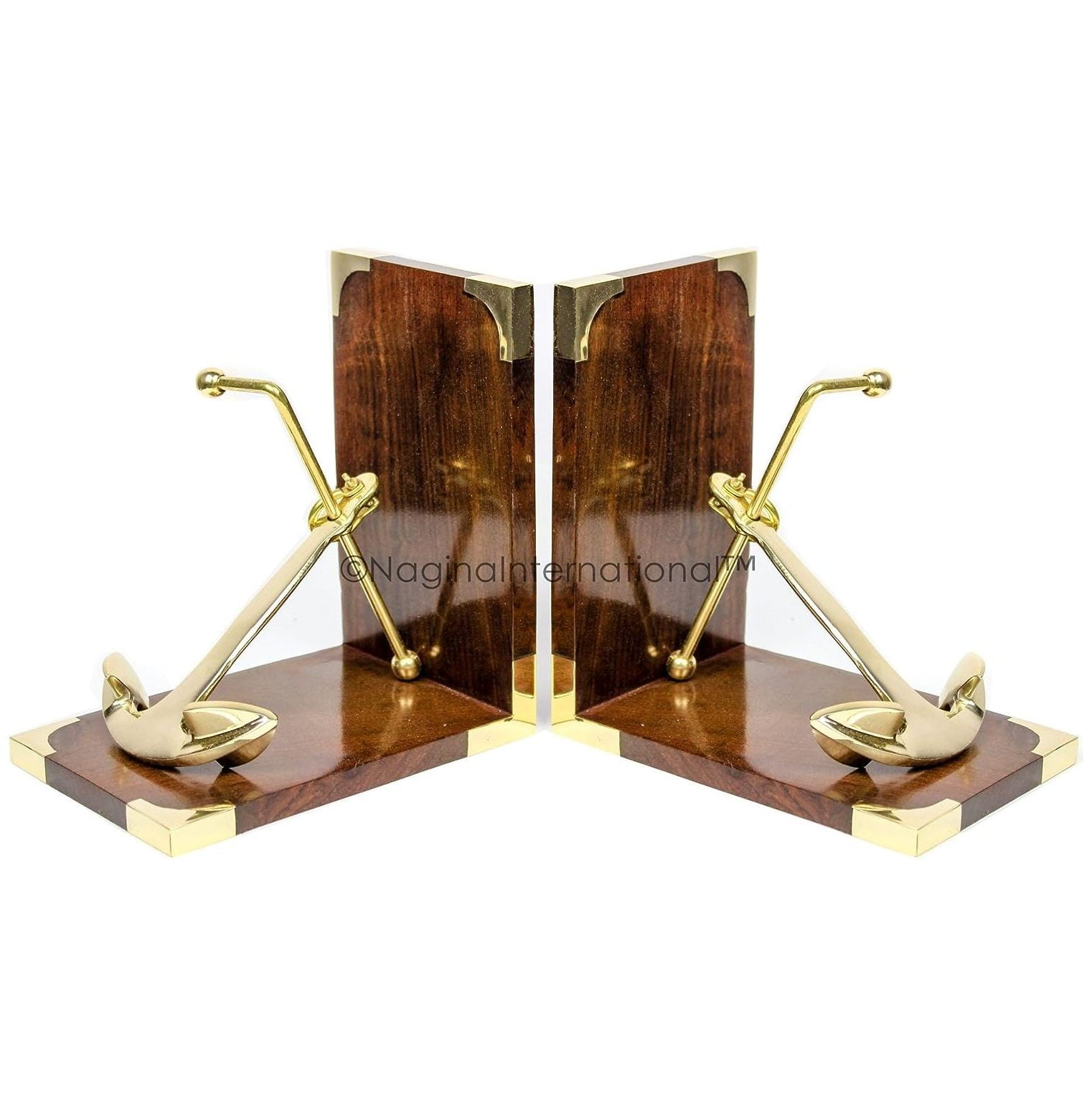Nautical Ship's Solid Brass Anchor Styled Bookend | Book Holders ...