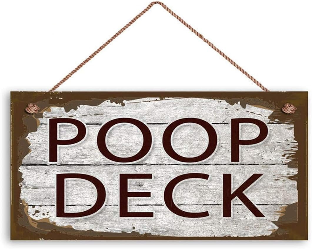 Nautical Sign, Fun POOP Deck Sign, Bathroom Nautical Sign, Weathered ...