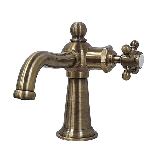 Nautical Single-Handle Bathroom Faucet with Push Pop-Up, Antique Brass ...
