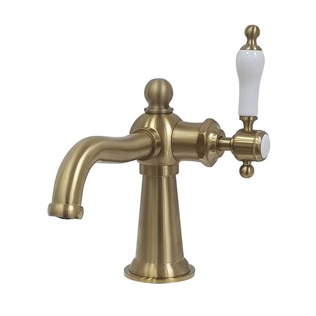 Nautical Single-Handle Bathroom Faucet with Push Pop-Up, Brushed Brass ...