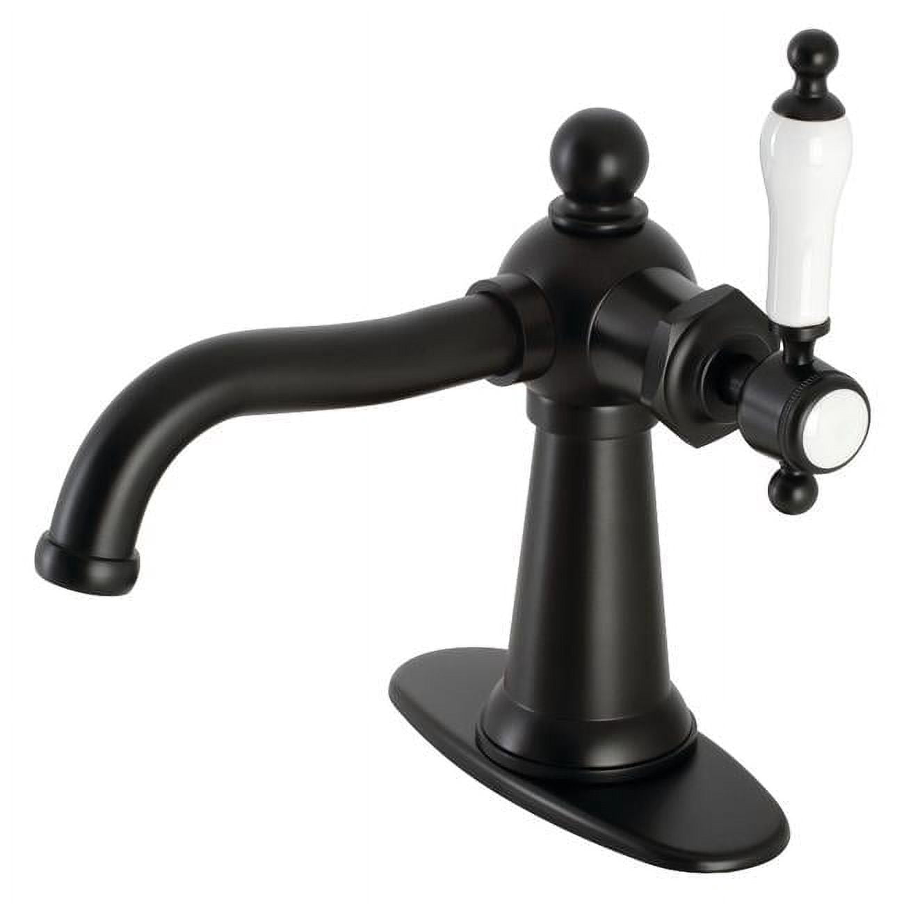 Nautical Single-Handle Bathroom Faucet with Push Pop-Up, Matte Black ...