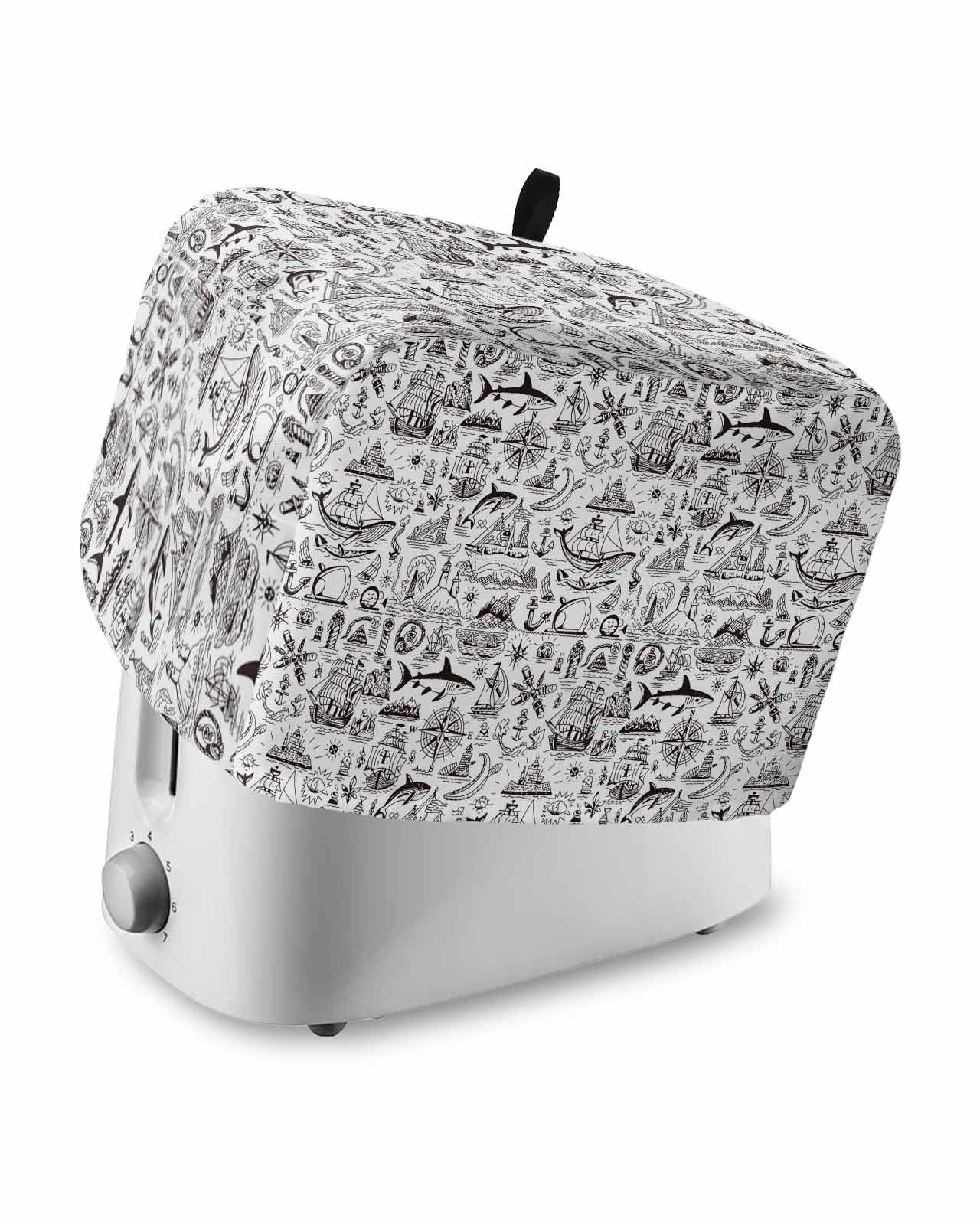 Nautical Small Toaster Cover 2 Slice, Kitchen Appliance Covers, Grey ...