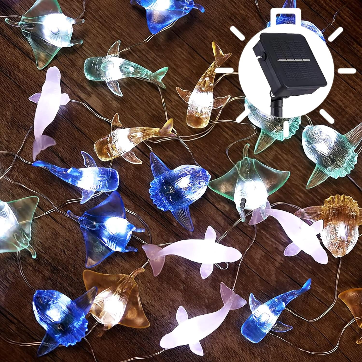 Nautical Solar Lights for Outside Sea Fish Outdoor Garden Decor Marine ...