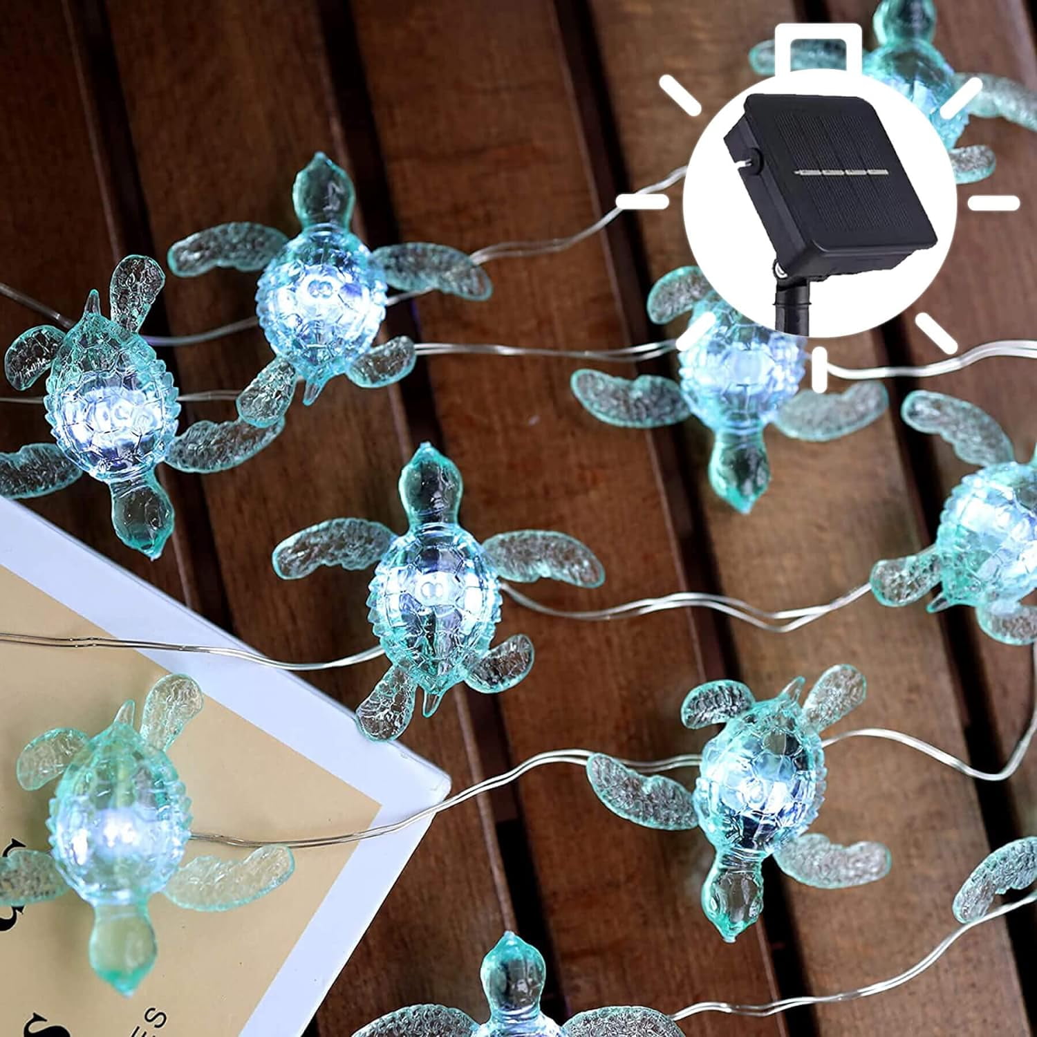 Nautical Solar Lights for Outside Sea Turtle Outdoor Garden Decor 14ft ...