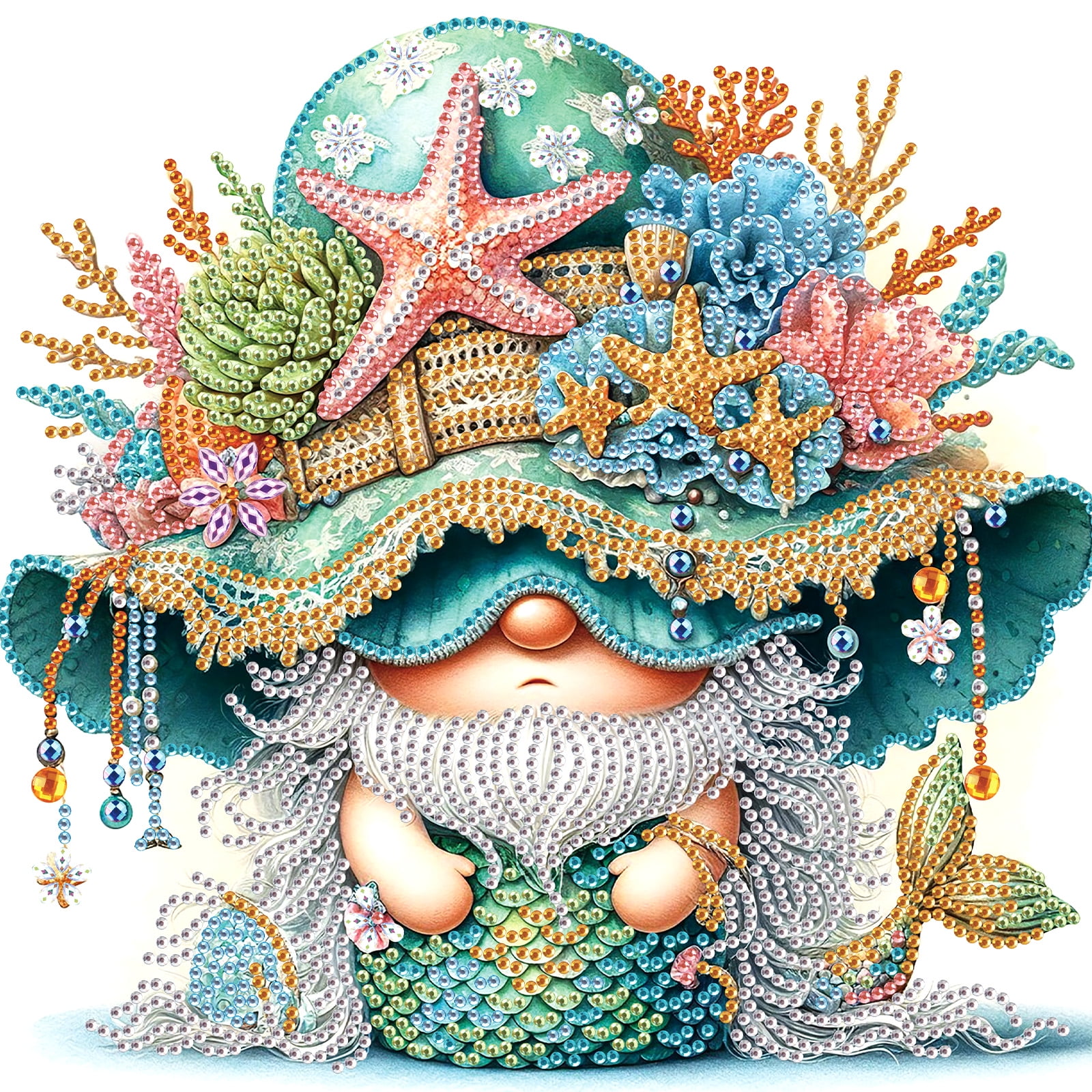 Nautical Starman Fish Gnome Diamond Art Painting Kit - Walmart.com