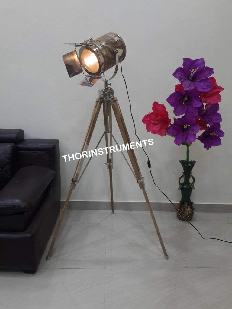 Nautical Studio Wooden & Chrome Finish Wooden Lamp Stand - Walmart.com