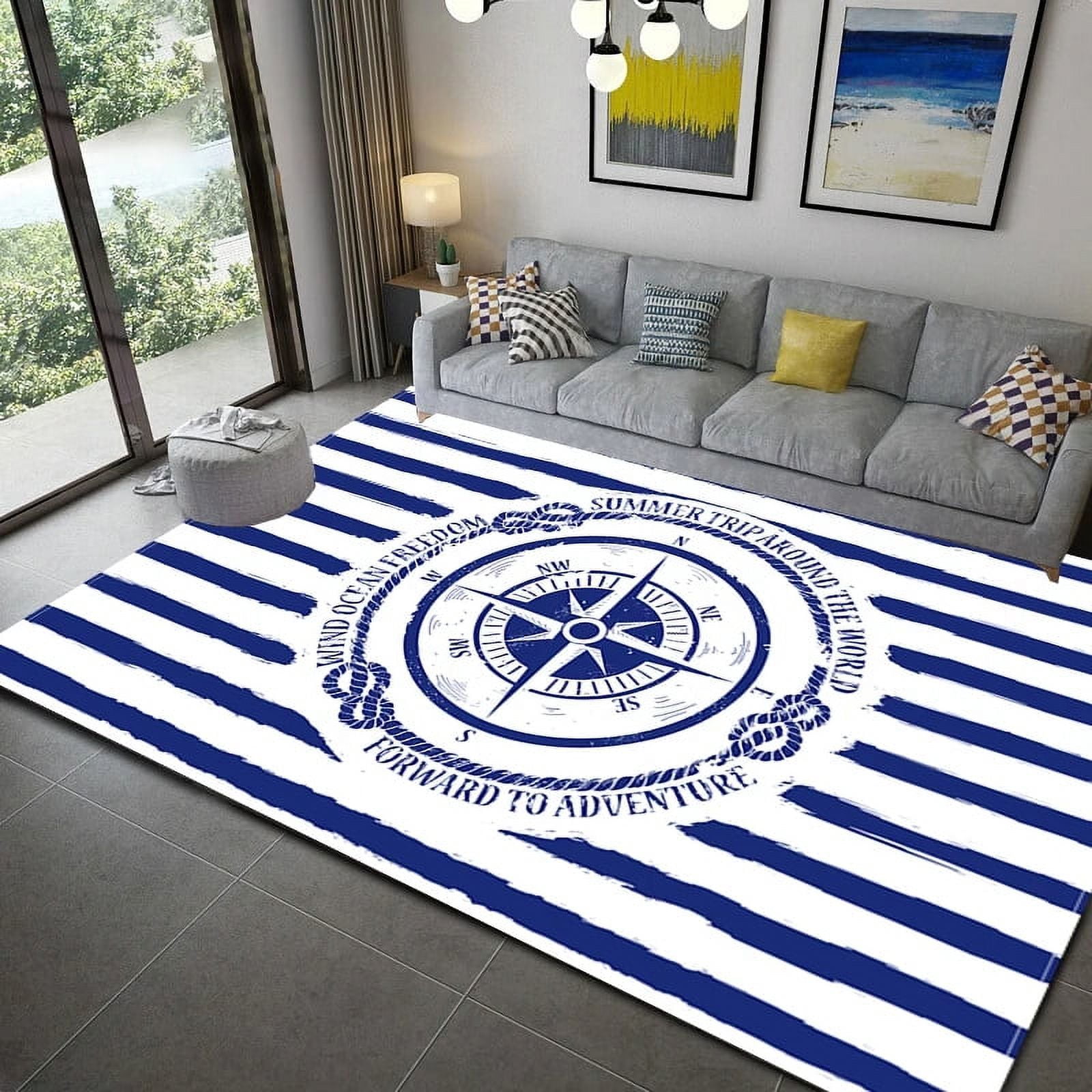 Nautical Style Rugs Mats Bedroom Kitchen Living Bath Decorative Carpet ...