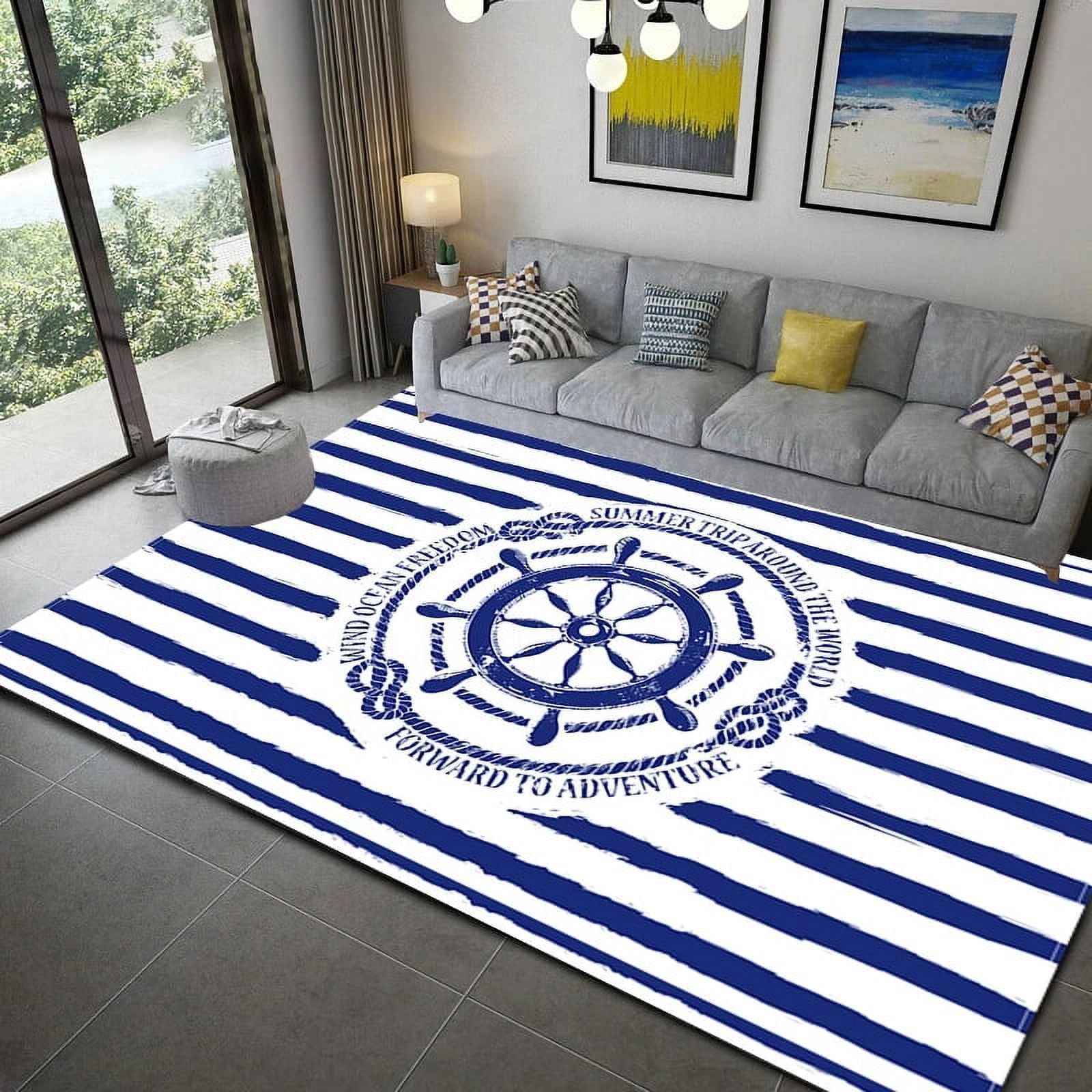 Nautical Style Rugs Mats Bedroom Kitchen Living Bath Decorative Carpet ...