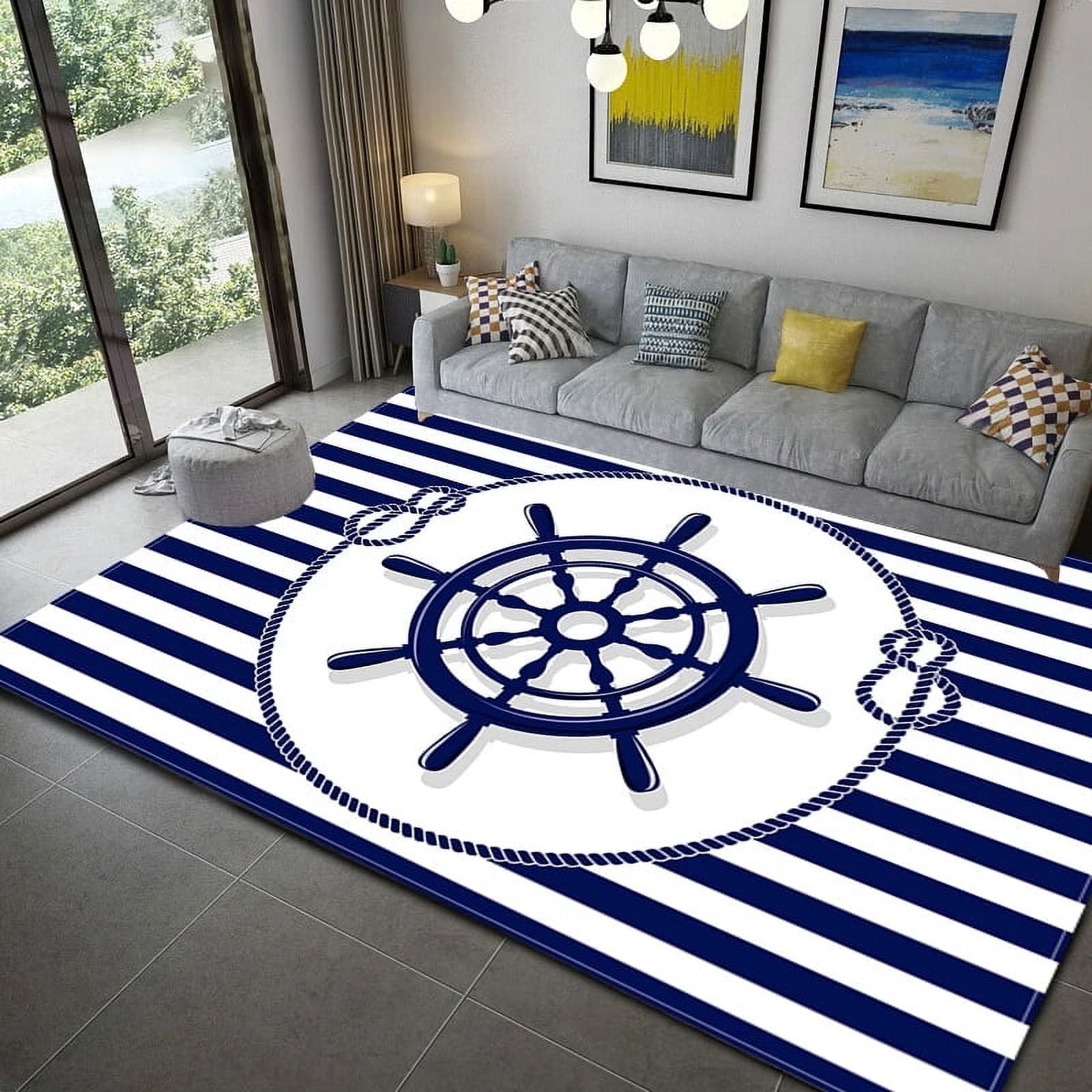 Nautical Style Rugs Mats Bedroom Kitchen Living Bath Decorative Carpet ...
