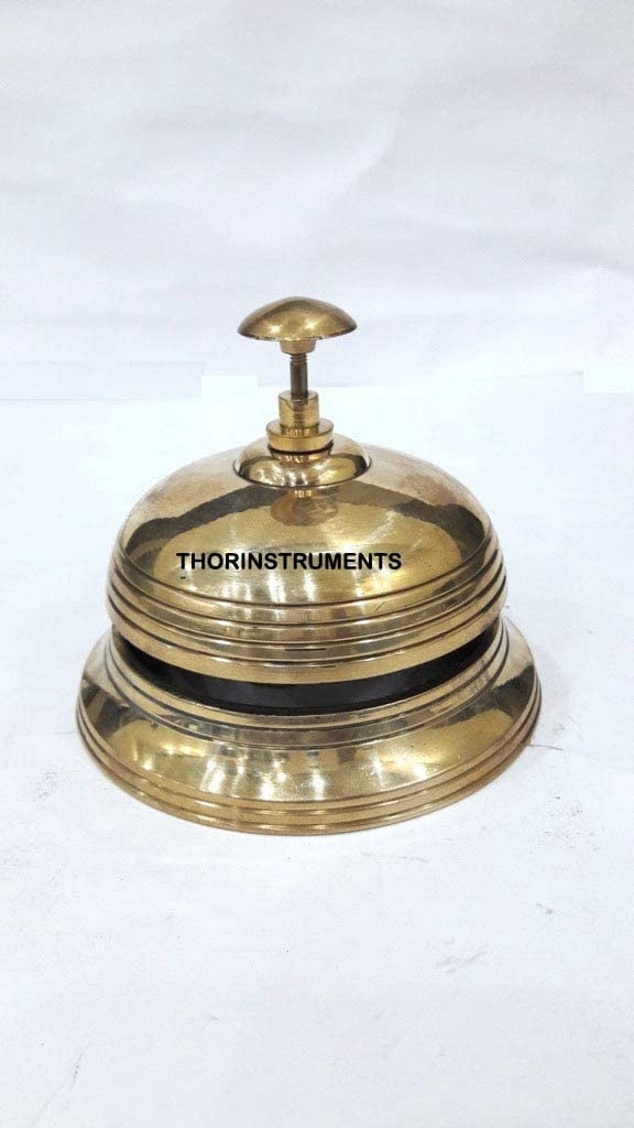 Nautical Table Bell Solid Brass Hotel Decor Office Motel Service Bell ...