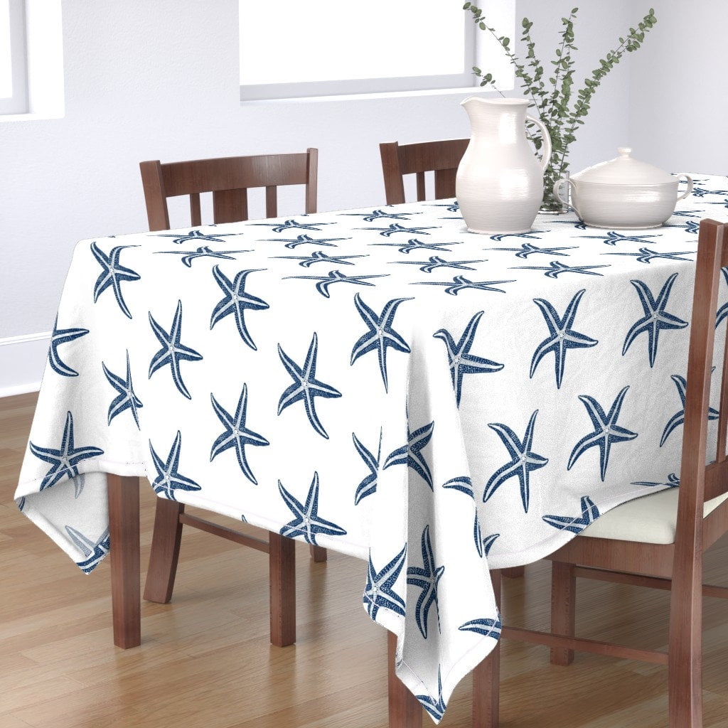 Nautical Tablecloth - I Wish Upon A Starfish - Marine Life Ocean ...