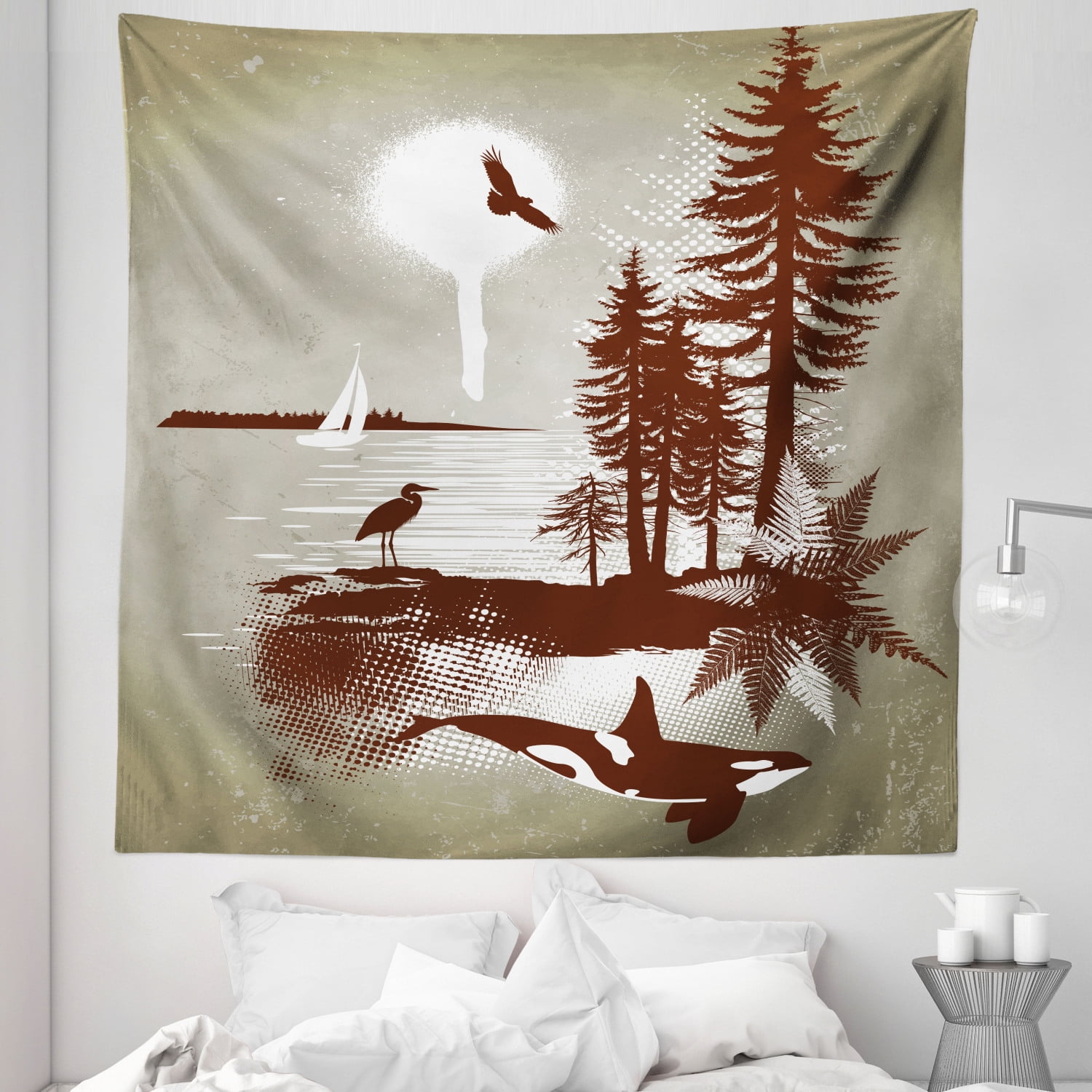 Nautical Tapestry, Detailed Complex West Coast Scenery Graffiti Style ...