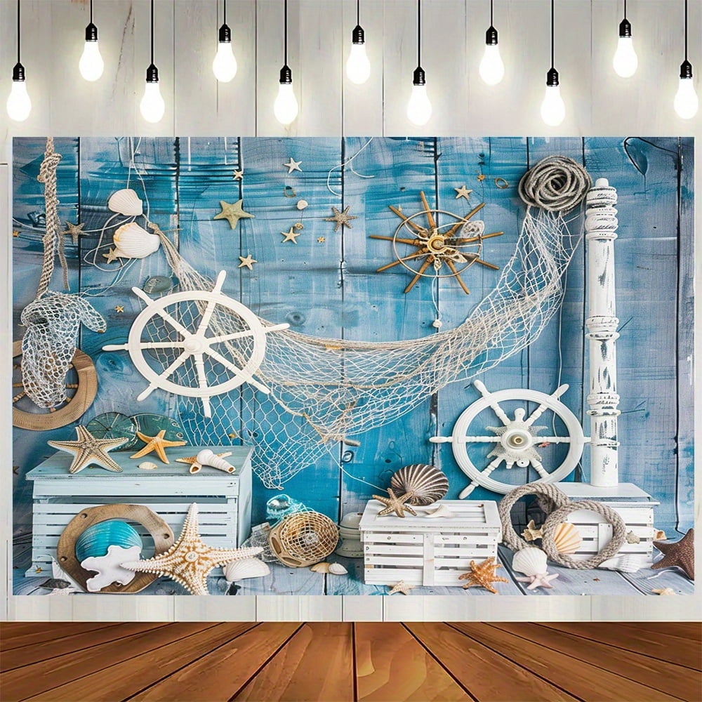 Nautical Theme Photography Backdrop - Polyester Banner for Universal ...