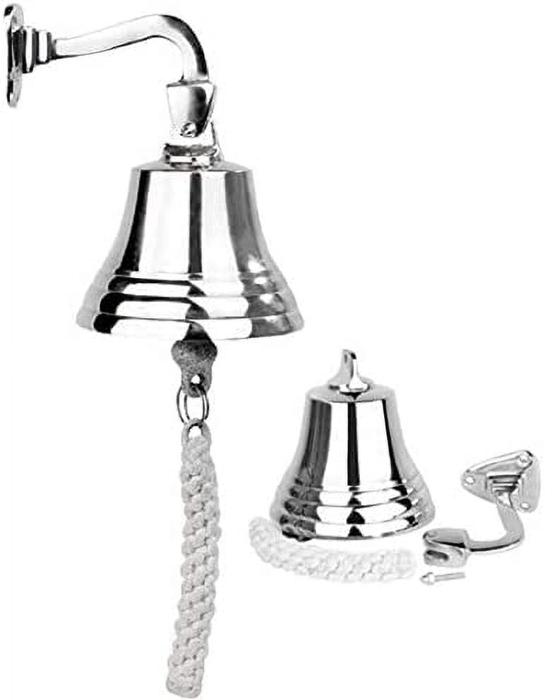 Nautical Themed Silver Ship Bell Ringer Wall Mounted Traditional Door ...