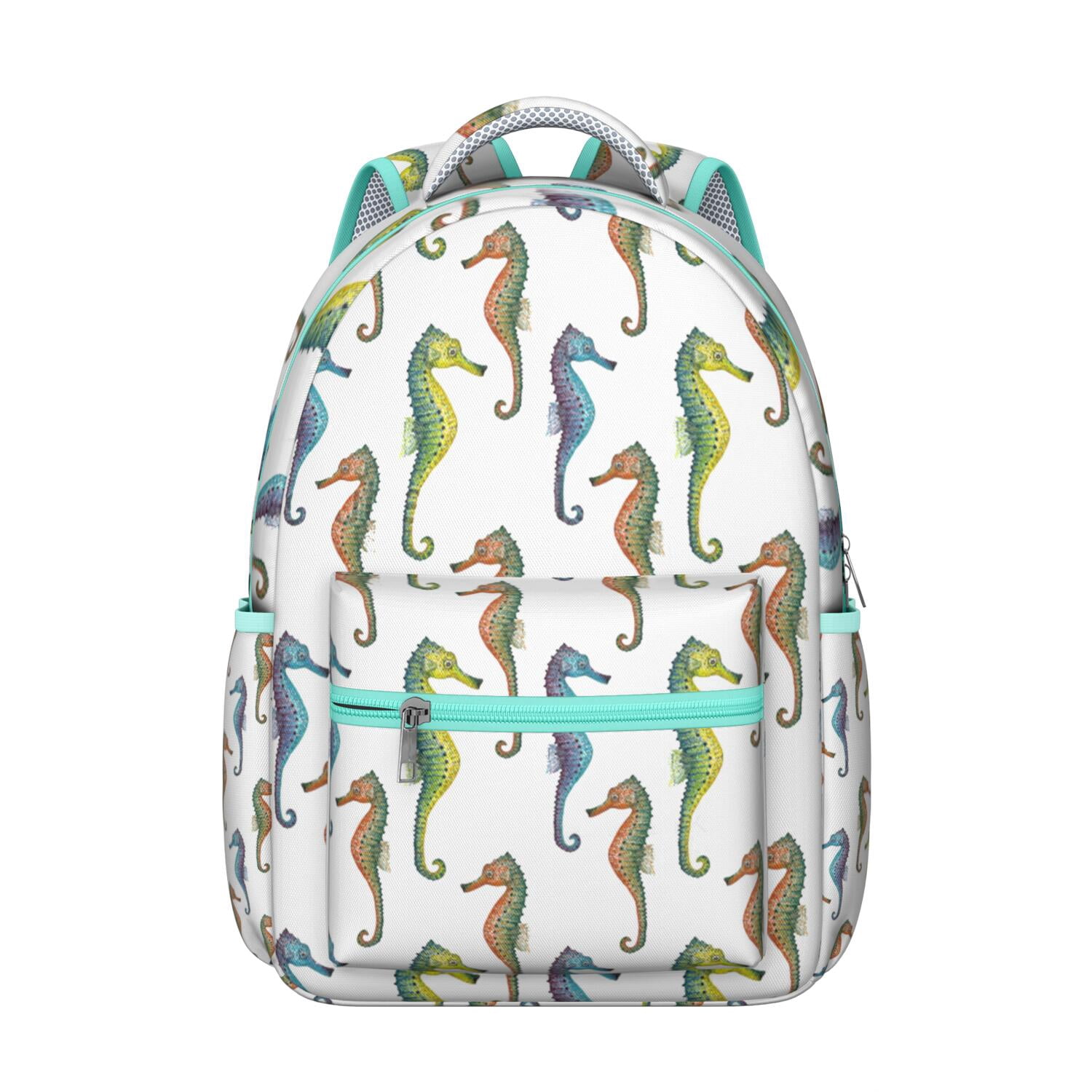Nautical Themed Waterproof Backpack - Stylish Marine Life Student ...