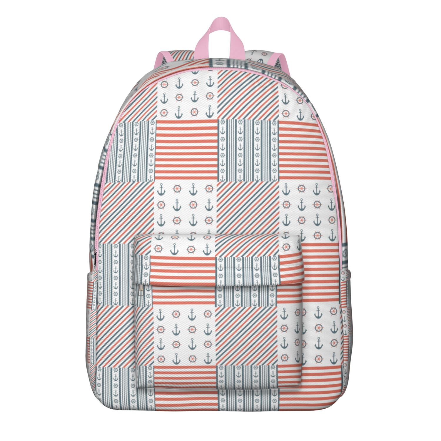Nautical Themed Waterproof School Backpack with Lighthouse, Anchor ...