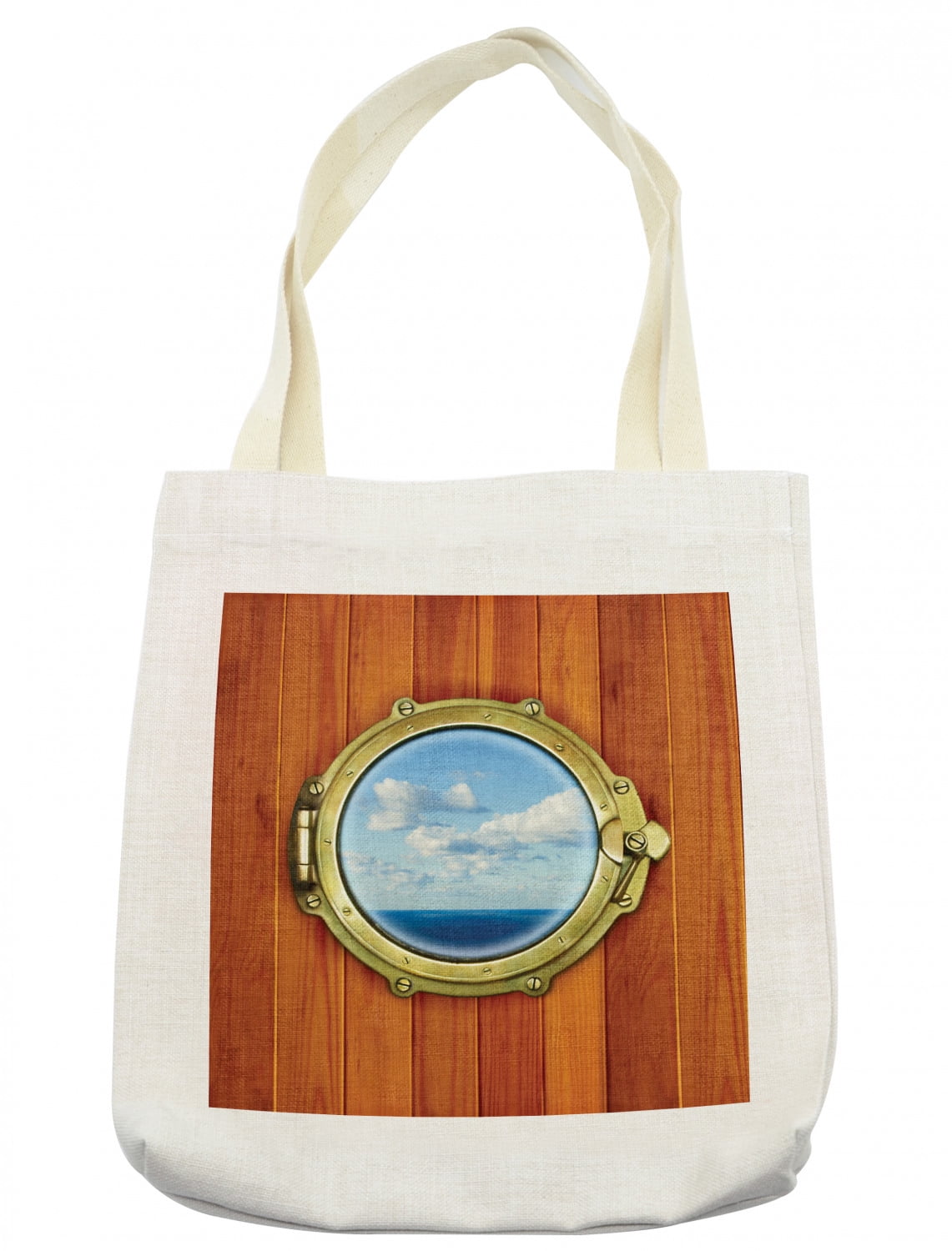 Nautical Tote Bag, Porthole Wooden Background Window Ship Old Sailing ...