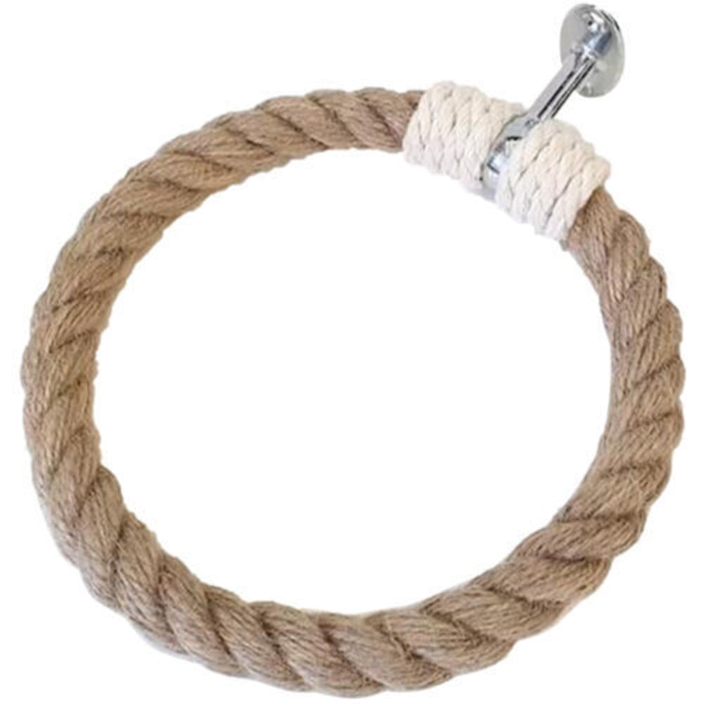 Nautical Towel Ring Coat Hanger Iron Rustic Hand Towel Holder Hemp rope ...
