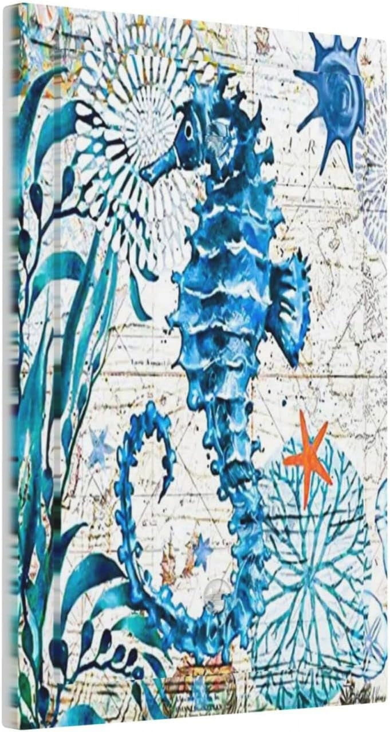 Nautical Turquoise Blue Ocean Beach Seahorse Starfish 1-Gang No Device ...