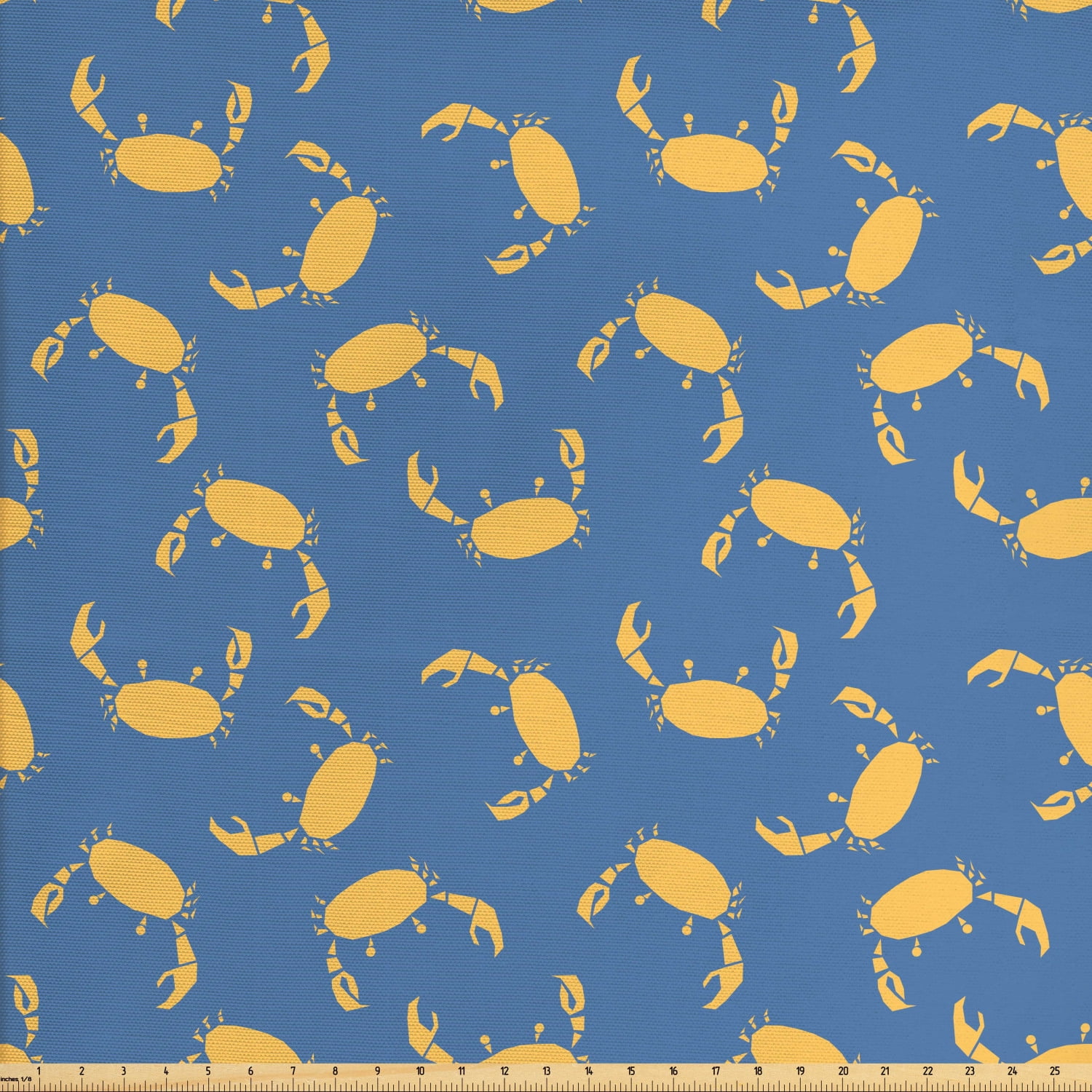 Ambesonne Nautical Fabric by the Yard Upholstery, Sea Animal Crabs ...