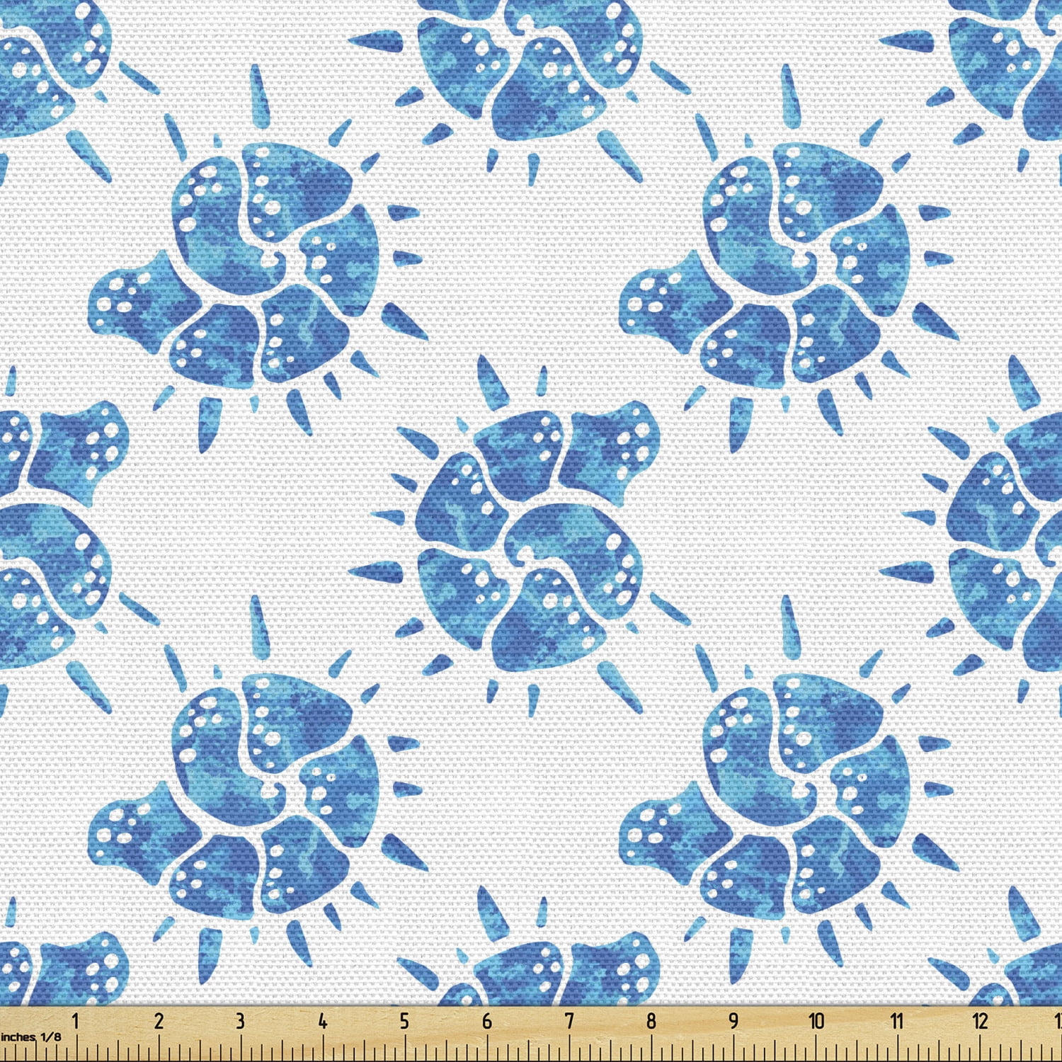 Nautical Upholstery Fabric by the Yard, Watercolor Depiction of ...