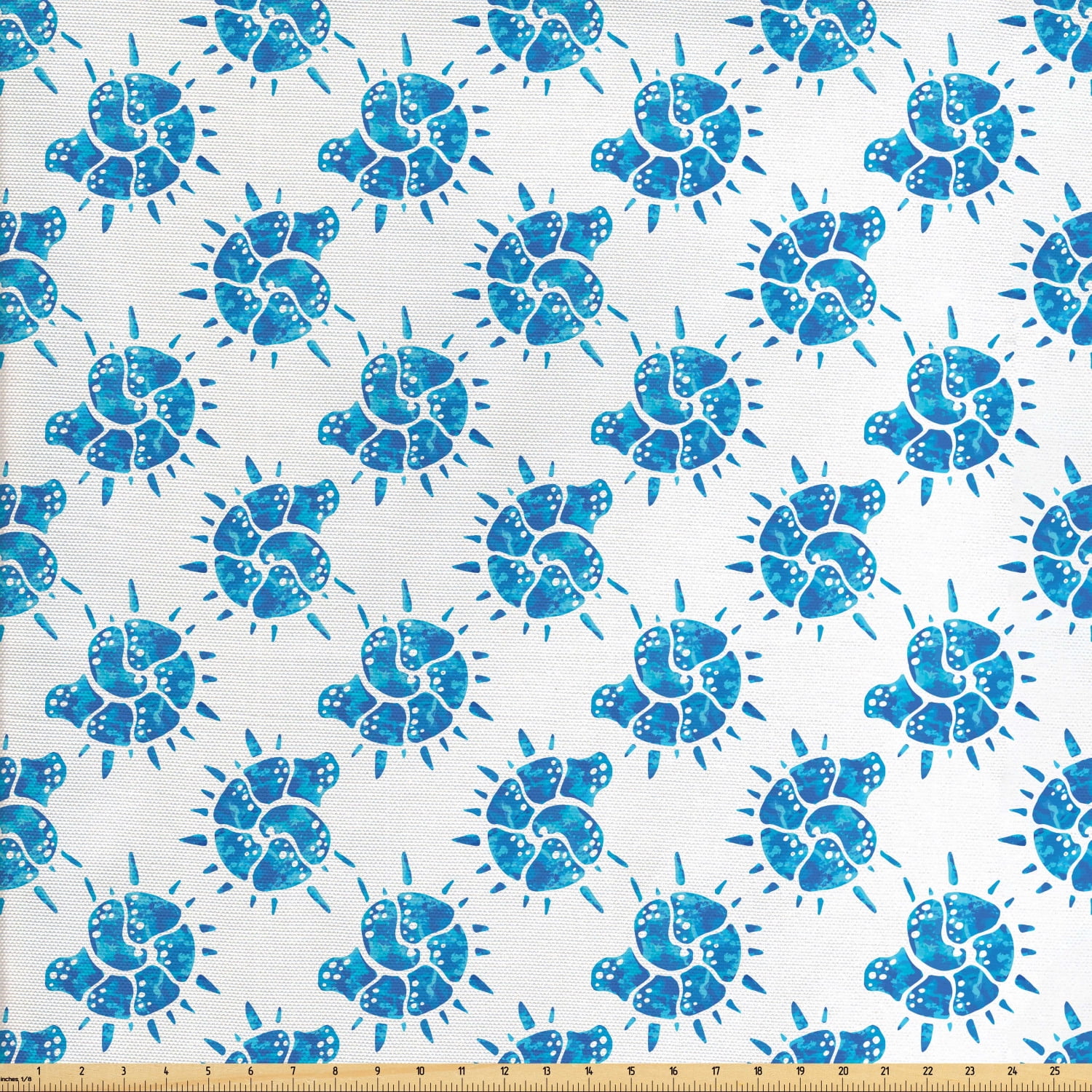 Nautical Upholstery Fabric by the Yard, Watercolor Depiction of ...