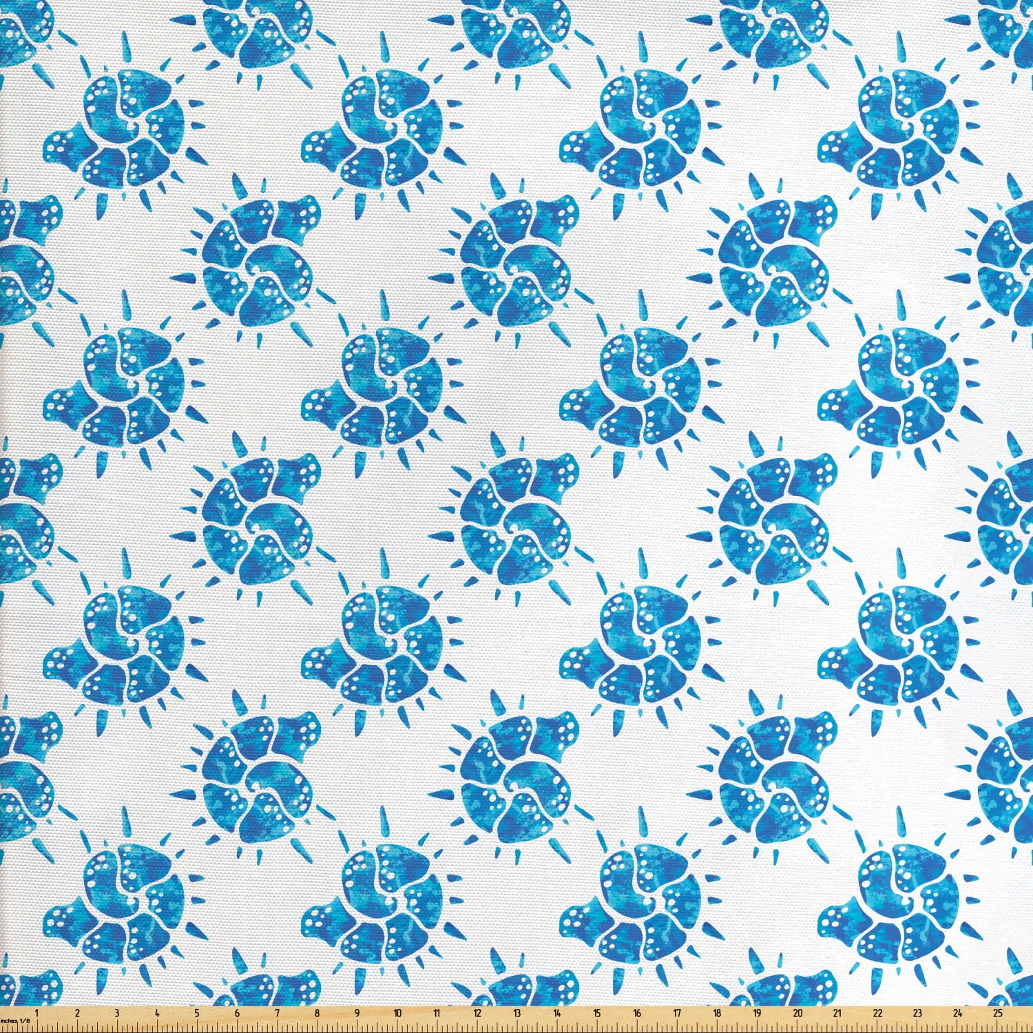 Nautical Upholstery Fabric by the Yard, Watercolor Depiction of ...