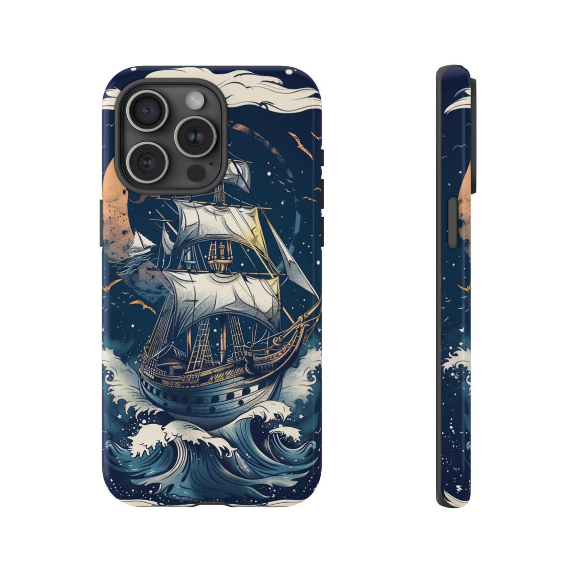 Nautical Vector Sailboat Ocean Voyage Coastal Adventure Phone Case for ...