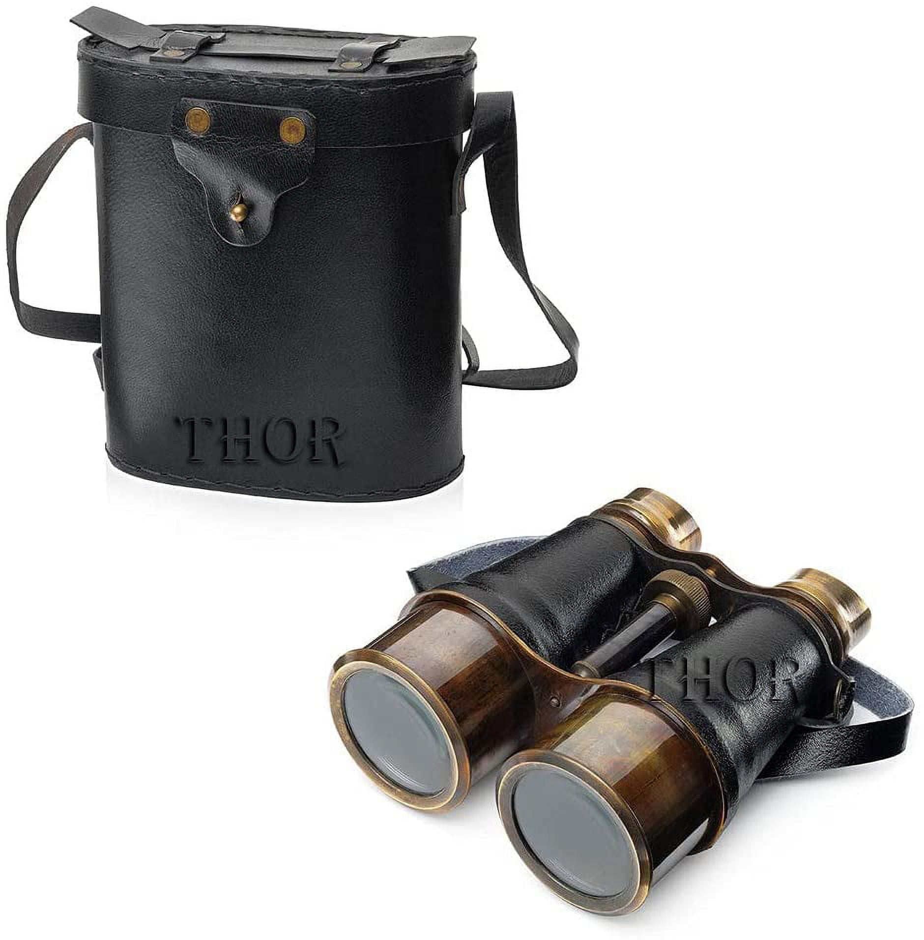 Nautical Vintage Marine Maritime Antique Binocular With Black Leather ...