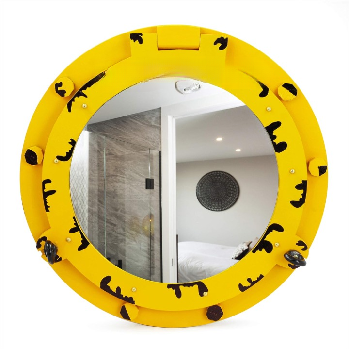 Nautical Wall Decor Wooden Handcrafted Porthole Mirror | Pirate' Ship ...