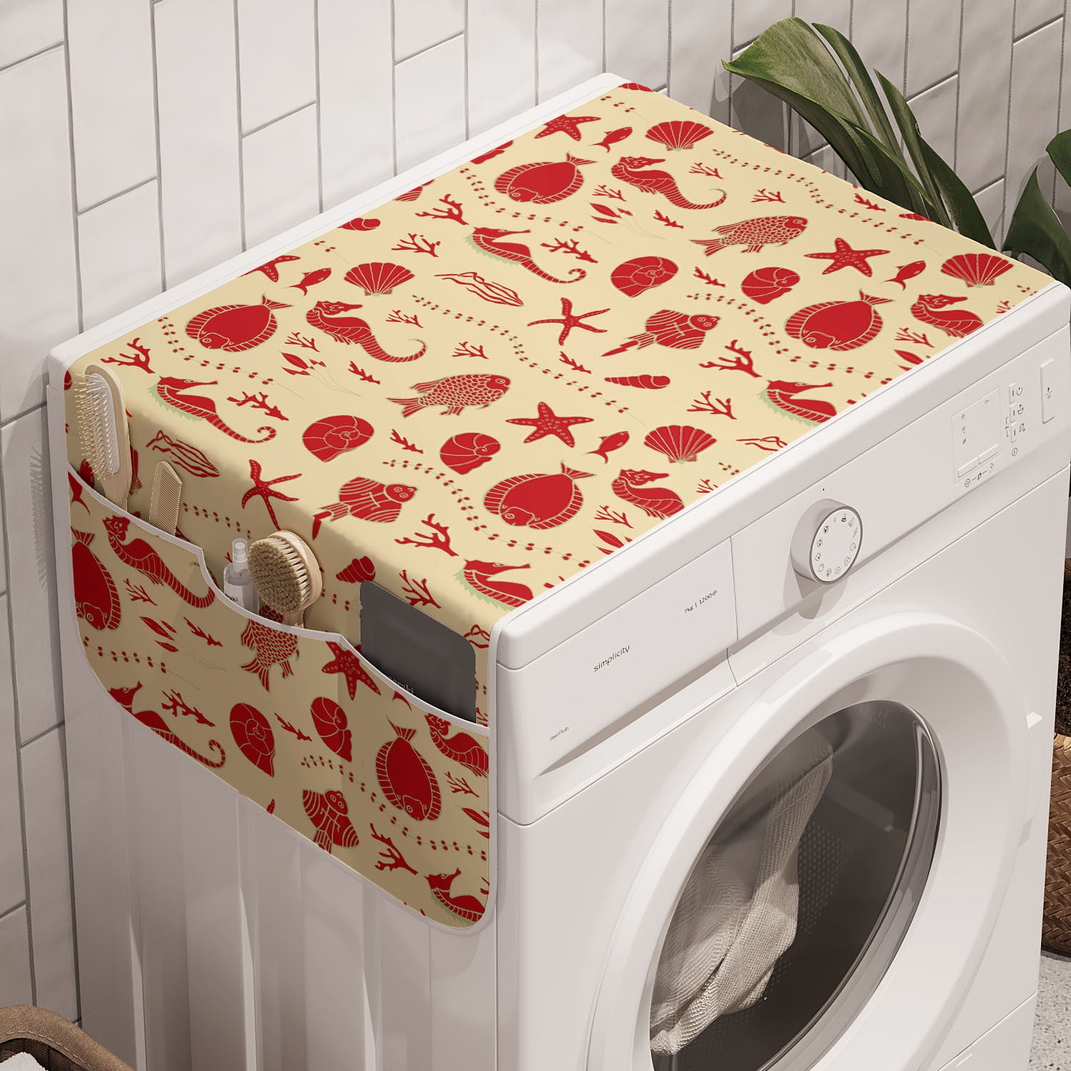 Nautical Washing Machine Organizer, Undersea Composition Animals ...
