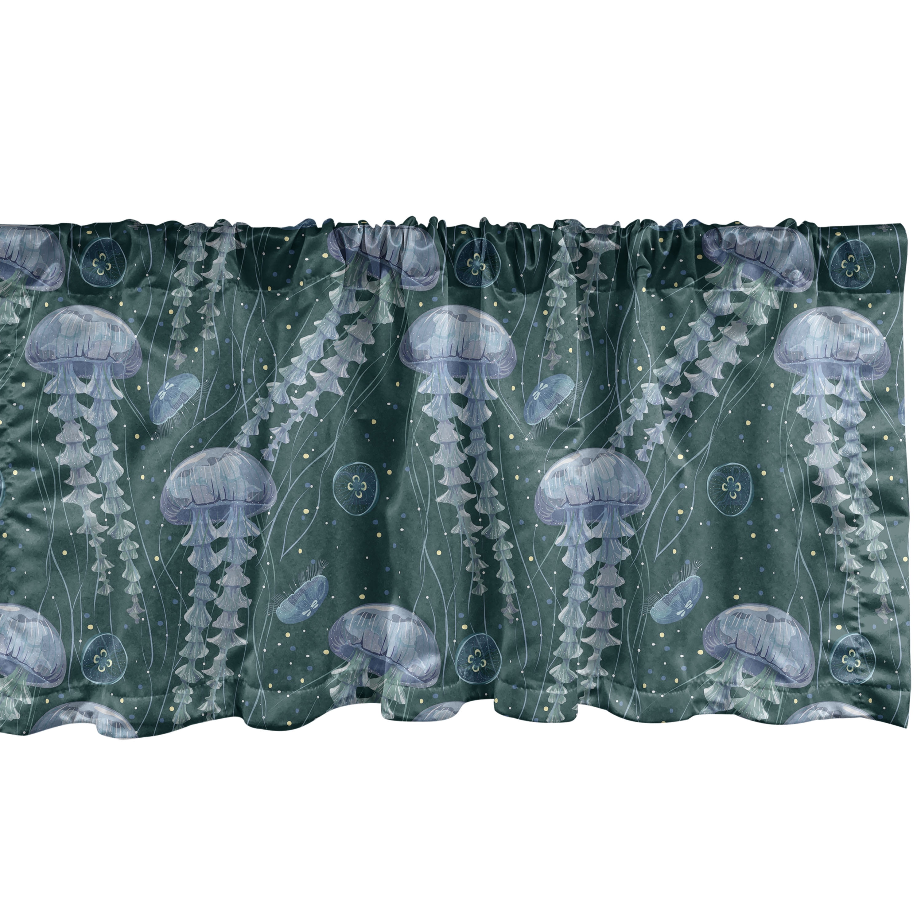 Nautical Window Valance, Jellyfish Floating in the Ocean Marine ...